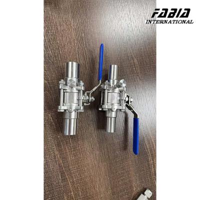 China Manual Three-piece Ball Valve With Purge Port For Purging Reaction Vessels for sale