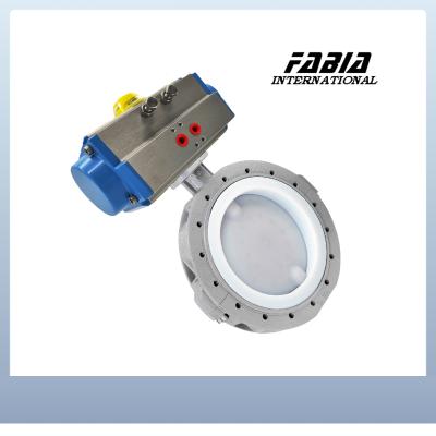 China High-quality valve products Pneumatic Fluorine Lined Clamp Butterfly Valve Clamp End for sale