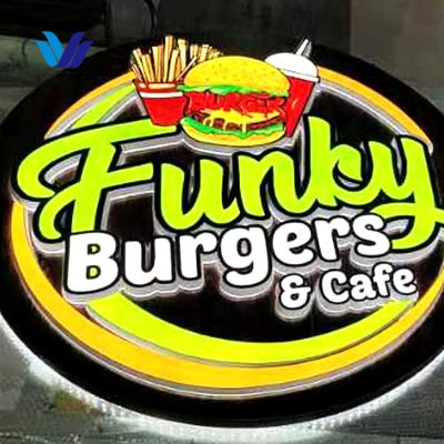China Hongsen  Custom 3d  Illuminated Channel  Letter Stainless Steel Sign Led Advertising logo Acrylic LED Light Box for sale