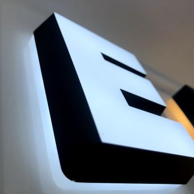 China 3D Luminous Acrylic Metal Light LED Electronic Sign for Office Use Business Letter Sign for sale