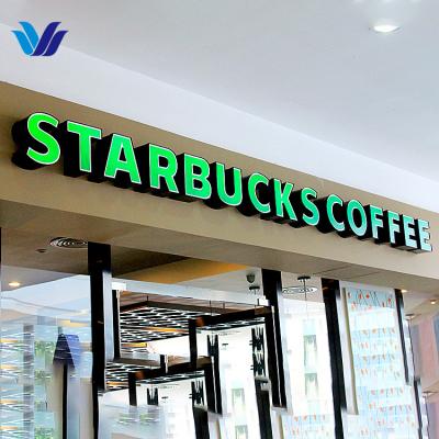 China Hongsen 3D Backlit Letter Illuminated Commercial Acrylic Stainless Steel Channel Outdoor Sign Signboard LED Sign Customization for sale