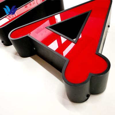 China HONGSEN Custom 3D LED Acrylic Letter Wall Sign Gold Front Metal Channel Letters for Company Signage Front LED Strips Included for sale
