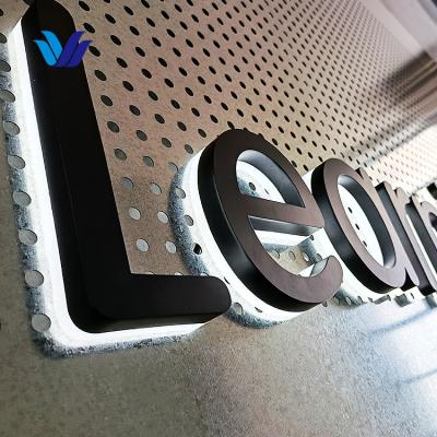 China HONGSEN Custom Factory LED Channel Letters Business Logo Sign Backlit Metal for Indoor Outdoor Buildings Mall Companies for sale