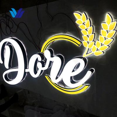 China Hong Sen Factory Outlet Advertising Sign Illuminated 3d Led Acrylic Sign Letters Led Channel Letter Signs for sale