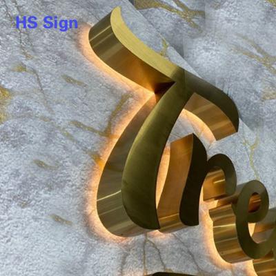 China HS Sign Factory Custom Electroplated Mirror LED Channel Letters with Transformer for Outdoor/Indoor Decoration Advertising Signs for sale