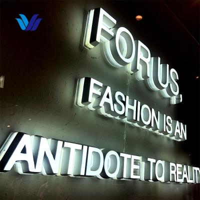 China HONGSEN Custom Channel Letters Sign Board Led Embossing Acrylic 3D Acrylic Wall Sign for sale