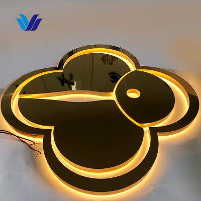 China Hongsen Custom Outdoor 3d Led Letter Lights for Restaurant Sign Board Storefront Sign Gold Letters for sale