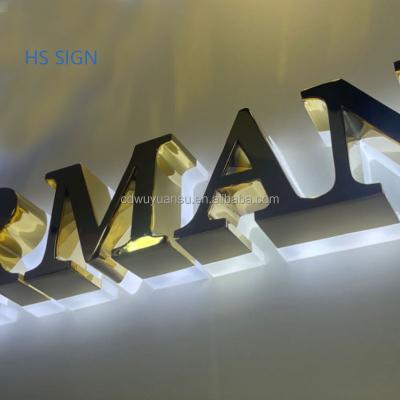China Hongsen Custom Electroplated Titanium LED Backlight Advertising Signage for Indoor/Outdoor Commercial Channel Letters for sale