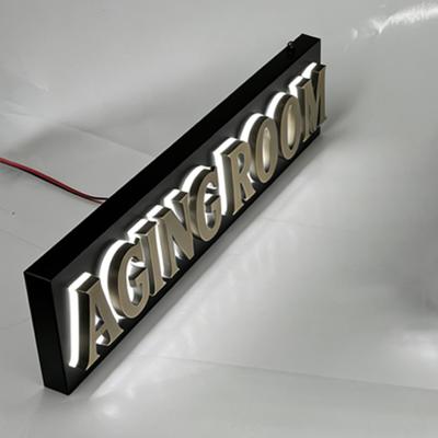 China Lightweight Custom-designed Electroplated Antique Bronze LED Backlit Channel Lettering with a Base Plate for Shops and Bars. for sale