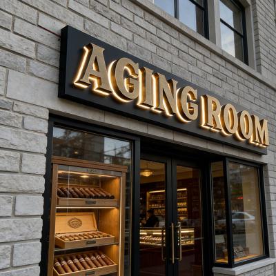 China Customized Stainless Steel Electroplated Antique Bronze Acrylic Backlit Signs Are Suitable for Shop Signs and Advertising. for sale