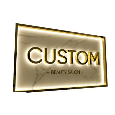 China Custom Shape LED Backlit Metal Letter Protective Cover Illuminated Sign for Store Front for sale