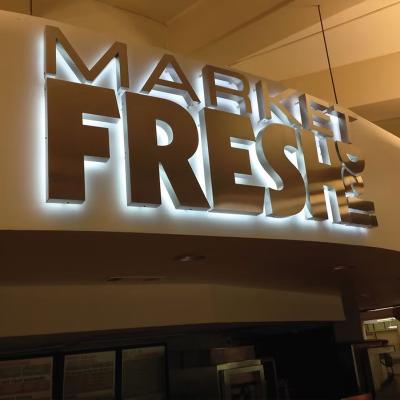 China Customizable Solar-Powered LED Backlit Letters Illuminated Signs for Store Storefront Brand logo for sale