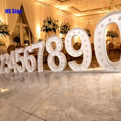 China LED Galvanized Sheet Marquee Letters Numbers Sign Multi Colors for Wedding Birthday Parties Advertising Decoration DC Powered for sale