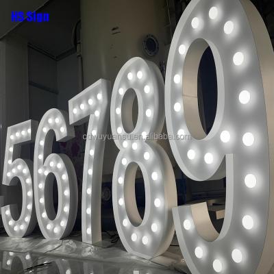 China Wedding Marquee Number Birthday Party Decoration Advertising Home Giant Custom LED Light Sign with Galvanized Sheet for sale