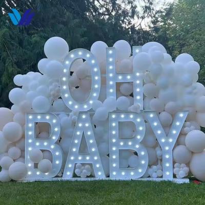 China Outdoor Advertising Large High Brightness LED Galvanized Sheet Marquee Letters 3ft 4ft 5ft Customizable Alphabet Numbers for sale