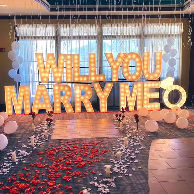 China Birthday Party Wedding Advertising Home Decor Marquee LED Letters Customizable Size & Color Light up Sign for sale