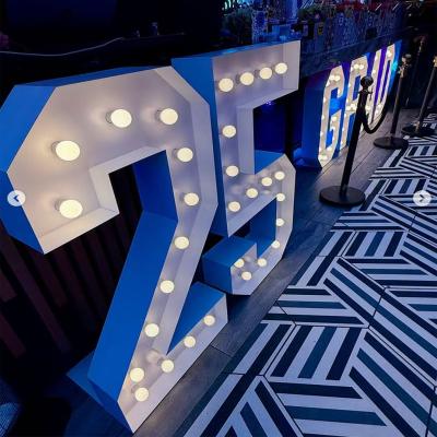 China Custom Color Giant LED Marquee Letters Light up Letters & Big Numbers for Birthday Wedding Party Advertising Wall Decor for sale