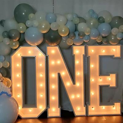 China Wholesale 4ft 5ft 3d Metal Numbers Birthday Wedding Decoration Stand Giant Light up Marquee Letters for Sale for sale