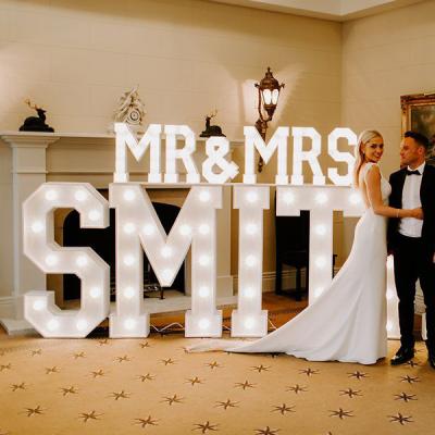 China Custom Wedding Giant Marquee Letters 3ft 4ft LED Light up Numbers Advertising Home DC Powered for sale