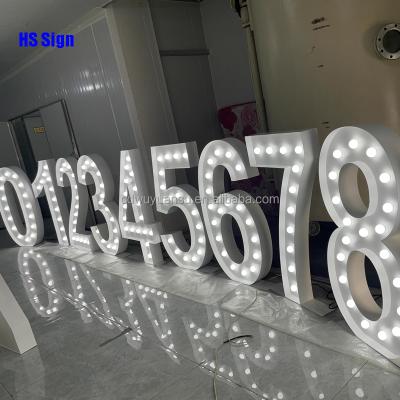 China Hongsen Wholesale Led Light up Letter Lights Numbers Marquee Letters Wedding Decoration Sign Large Marquee Numbers 3ft 4ft 5ft for sale