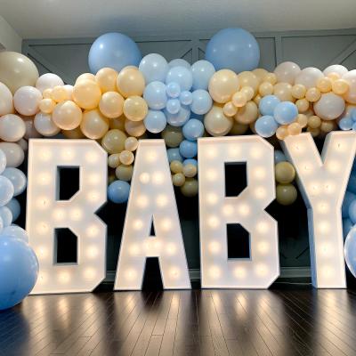 China Wedding Giant Large PVC Stainless Steel LED Light Letters Indoor/Outdoor Marquee Letters Customizable Size Color Water Resistant for sale