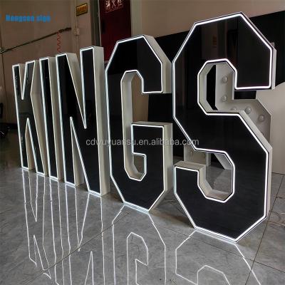 China HONGSEN SIGN Large 3ft 4ft Light up Neon LED 3D Acrylic Marquee Letters for Wedding Parties for sale
