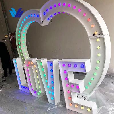 China Factory Custom Marquee Letter 3ft 4ft 5ft Light up Letter Party Giant LED Bulb Letter Sign for sale