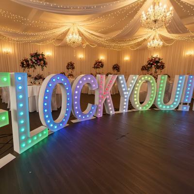 China HS Sign Custom 2ft 4ft RGB DC LED Marquee Letters Multi-Color Lighting 1 Year Warranty Commercial Residential Decoration for sale