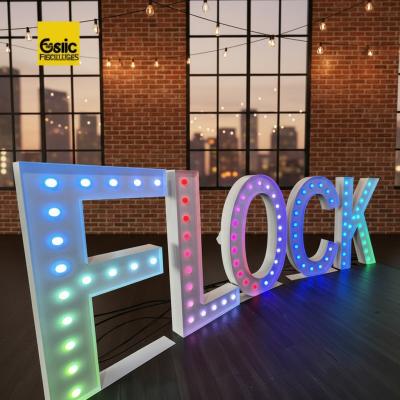 China New Design RGB Multi-color Marquee Letters with High Brightness LED Bulbs for Wedding Advertising & Home Decoration DC Power for sale