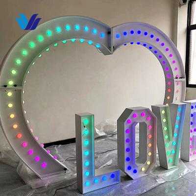 China HS Sign Large Heart Arch and Marquee Letters LED Light Source Wedding Decorations Elegant Marquee Numbers for sale