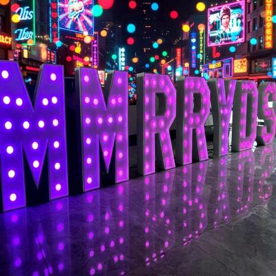 China Wholesale Custom RGB LED 3D Bulb Letters Steady Eco-Friendly Water Resistant Dimmable Indoor Nightclub Bar Party Stage for sale
