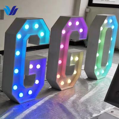 China Custom Large 3D LED RGB Illuminated Outdoor Marquee Letters 3ft-5ft Giant Water Resistant Eco-Friendly for sale