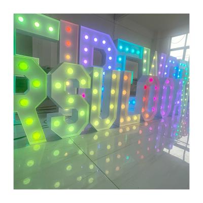China RGB Chroma Light-Up Marquee Letters for Birthday Party Decorations 4ft 5ft Suit LED Light Source Red Decorative Light for sale