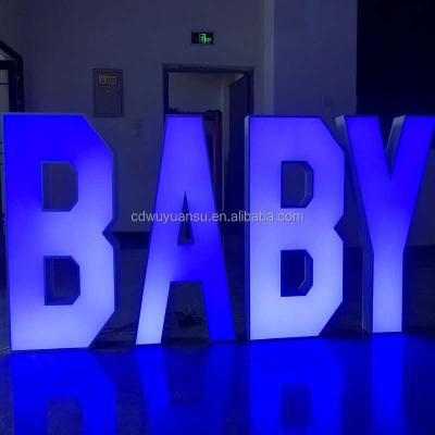 China HONG SEN SIGN LED Large Illuminated Stainless Steel Marquee Letters 3ft 4ft 5ft for Indoor Decoration for sale
