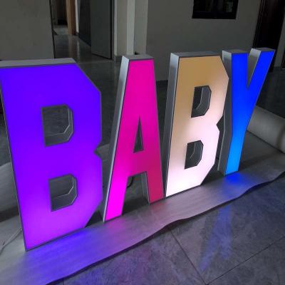 China HONG SEN SIGN Wholesale Wedding Decorative Neon Lights LED Light up Letters Large Numbers for sale
