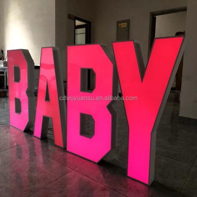 China HS Sign Custom for  Birthday   Wedding Decoration Color Led Numbers  Lights BABY Neon 3 ft Marquee Letters for sale