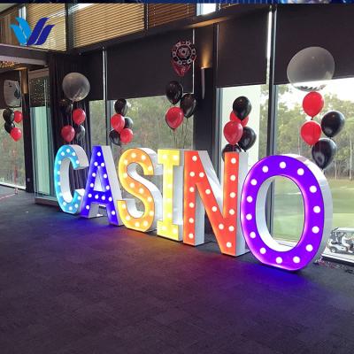 China HONGSEN Custom LED Marquee Letters 4 ft RGB Light-Up Sign Backdrop for Wedding Party Outdoor/Indoor Decoration Mall Events for sale