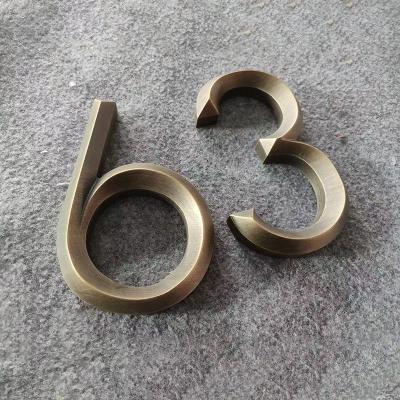 China Hongsen Modern Slim Line Stainless Steel Brass Aluminium Metal Letters Custom Design Waterproof Durable Customizable Size UV for sale