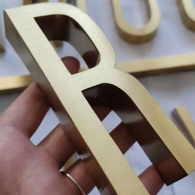 China Custom Sizes Modern Elegant Brushed Gold Foiled Metal Letter for Award Ceremonies Wall Art-Waterproof & Durable for sale