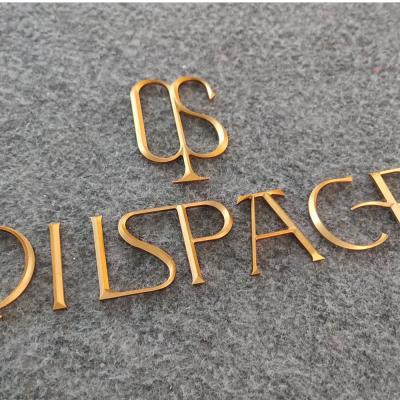 China Signboard Metal Brass Aluminium Sign Logo Advertising Custom 3D Metal Letters Business Sign Office Wall Sign for sale