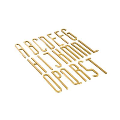 China Custom Modern 3D Wall Logo Sign Aluminum Brass Metal Letters for Barber Shops Hotels Bars Malls Parks Weddings for sale