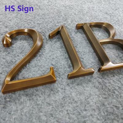 China Modern Custom Metal Monogram Aluminum Brass Letter Sign for Business Logo Wall Number Decoration for sale