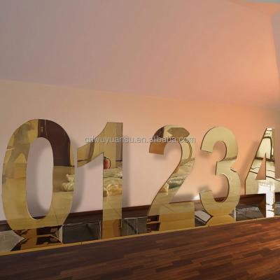 China HONGSEN Customized Wedding Party Big  Metal  Gold 3D Pvc Large  Letters 3 ft  4 ft  5 ft Marquee  Numbers for sale