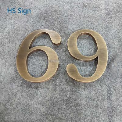 China HONGSEN Custom Metal Letters Brass Reception Words Small Brass Alphabet Brushed Brass Letter With Screw for sale