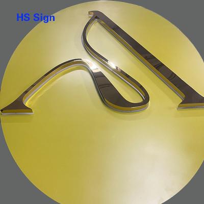 China Rose Gold Plated Backlight Lettering Personalized 3D Illuminated LED SignI Custom Business Channel Letter for Salon & Office for sale