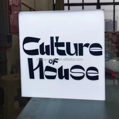 China HONGSEN Custom Advertising Light Box Coffee Shop Sign Led Boards Luminous Acrylic HS0620 Side Hanging Customized Colors Custom for sale