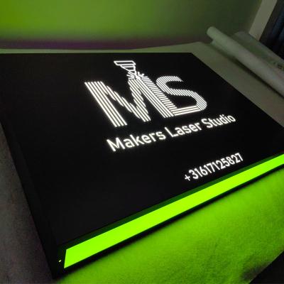 China Hongsen Custom Outdoor Advertising LED Light Box Square Shape Acrylic Signage for Shop Signage for sale