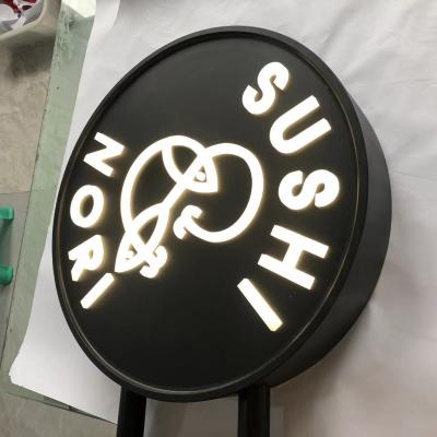 China Hongsen Sign Factory Direct Supply Light Box Street Sign Advertising 3D Led Light Box Round Light Box Sign Outdoor for sale