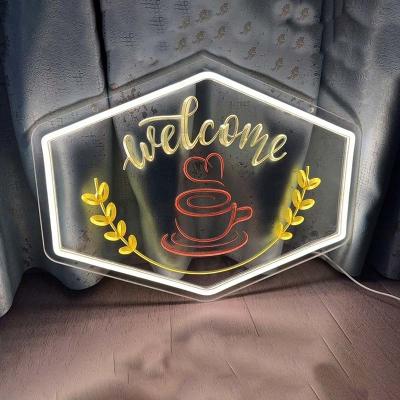 China HS Fast Moving Goods 5v Small LED Neon Light Flexible USB Interface Welcome Acrylic Lamp Body for sale