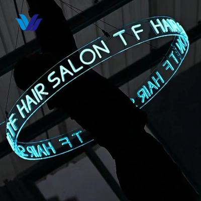 China Hongsen Customized Advertising LED Restaurant Store Commercial Sign Circle Neon Light for sale